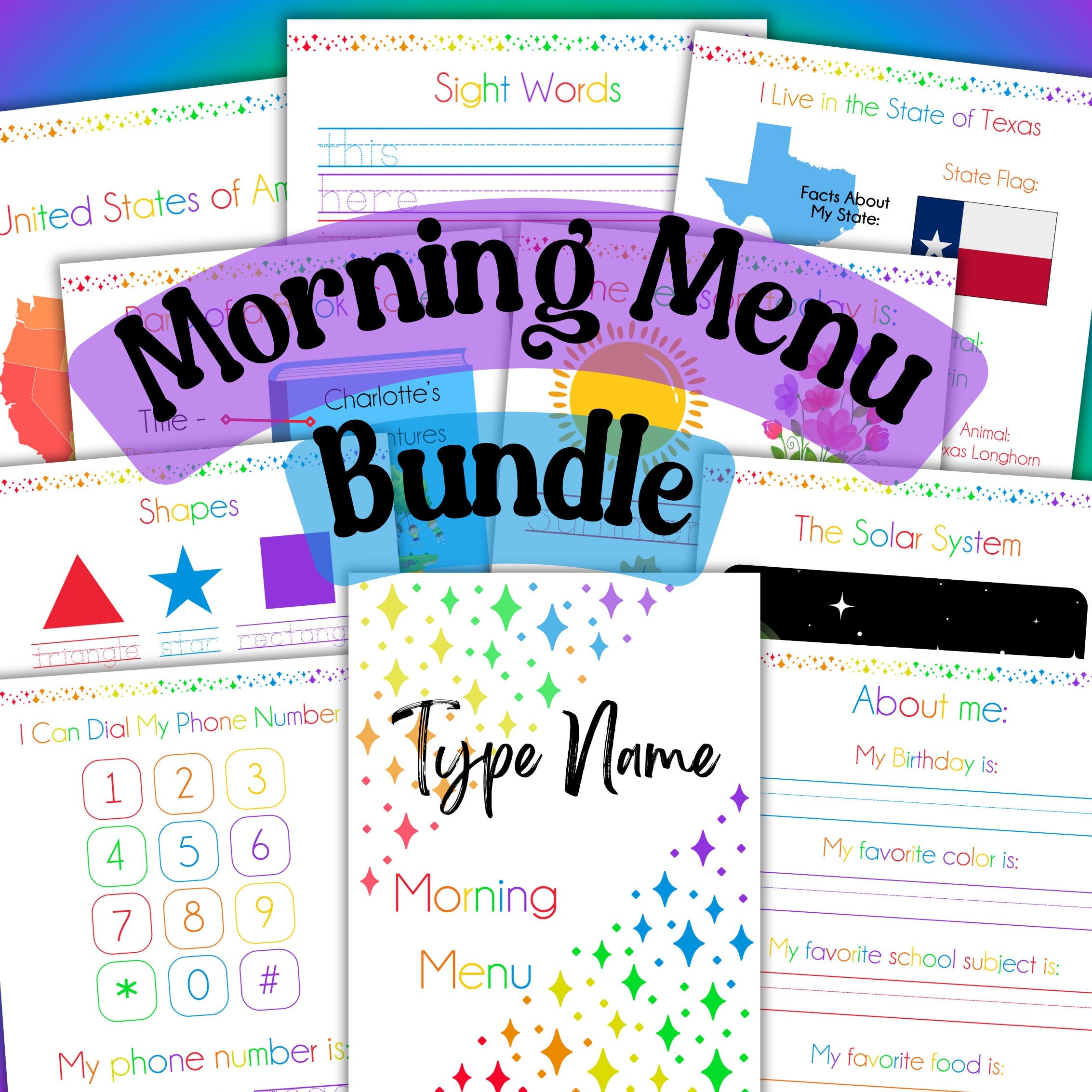 Personalized Morning Menu Custom Morning Menu Homeschool Morning Menu ...