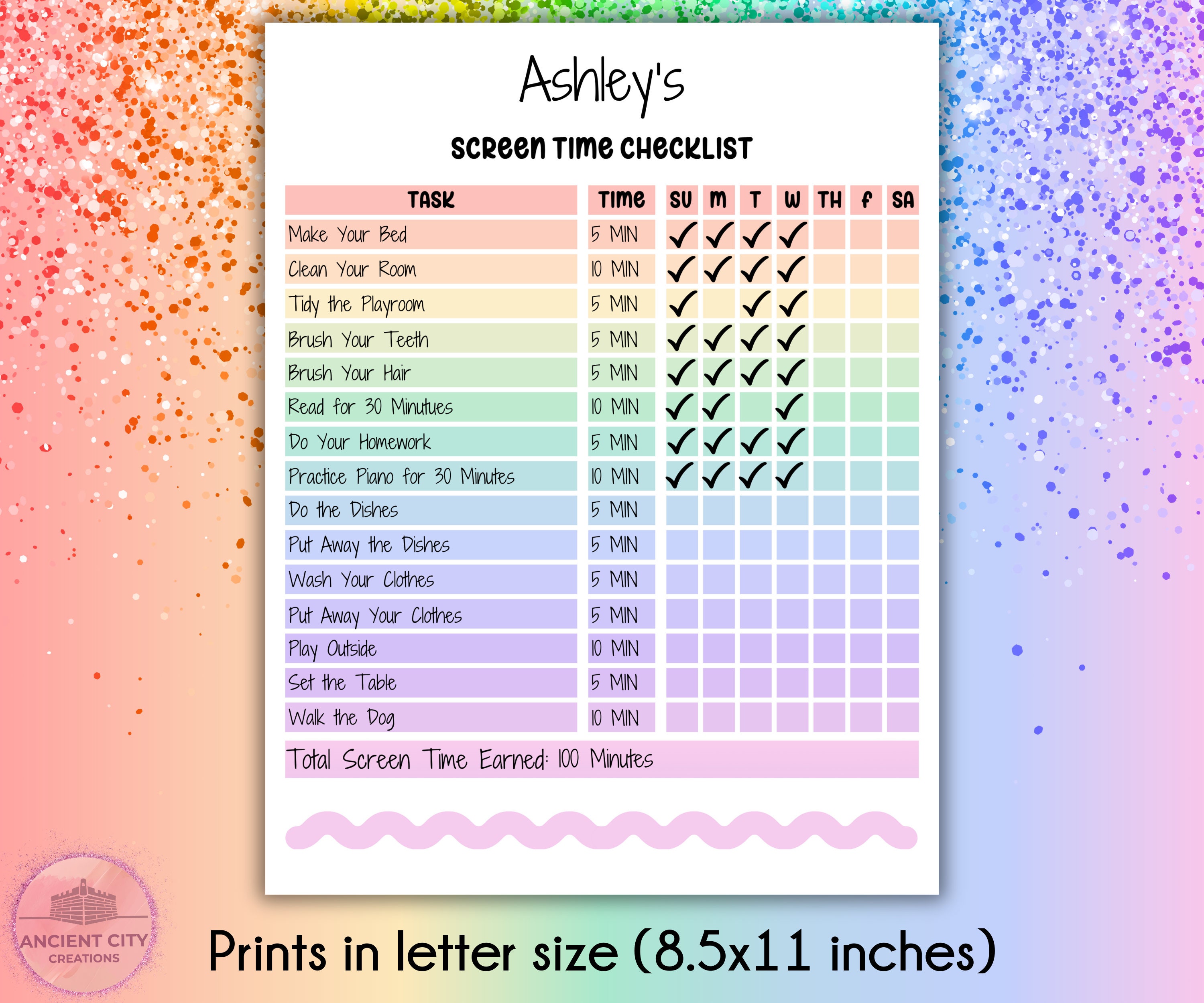 Kids Daily Schedule Template Printable Homeschool Daily Routine Kids ...