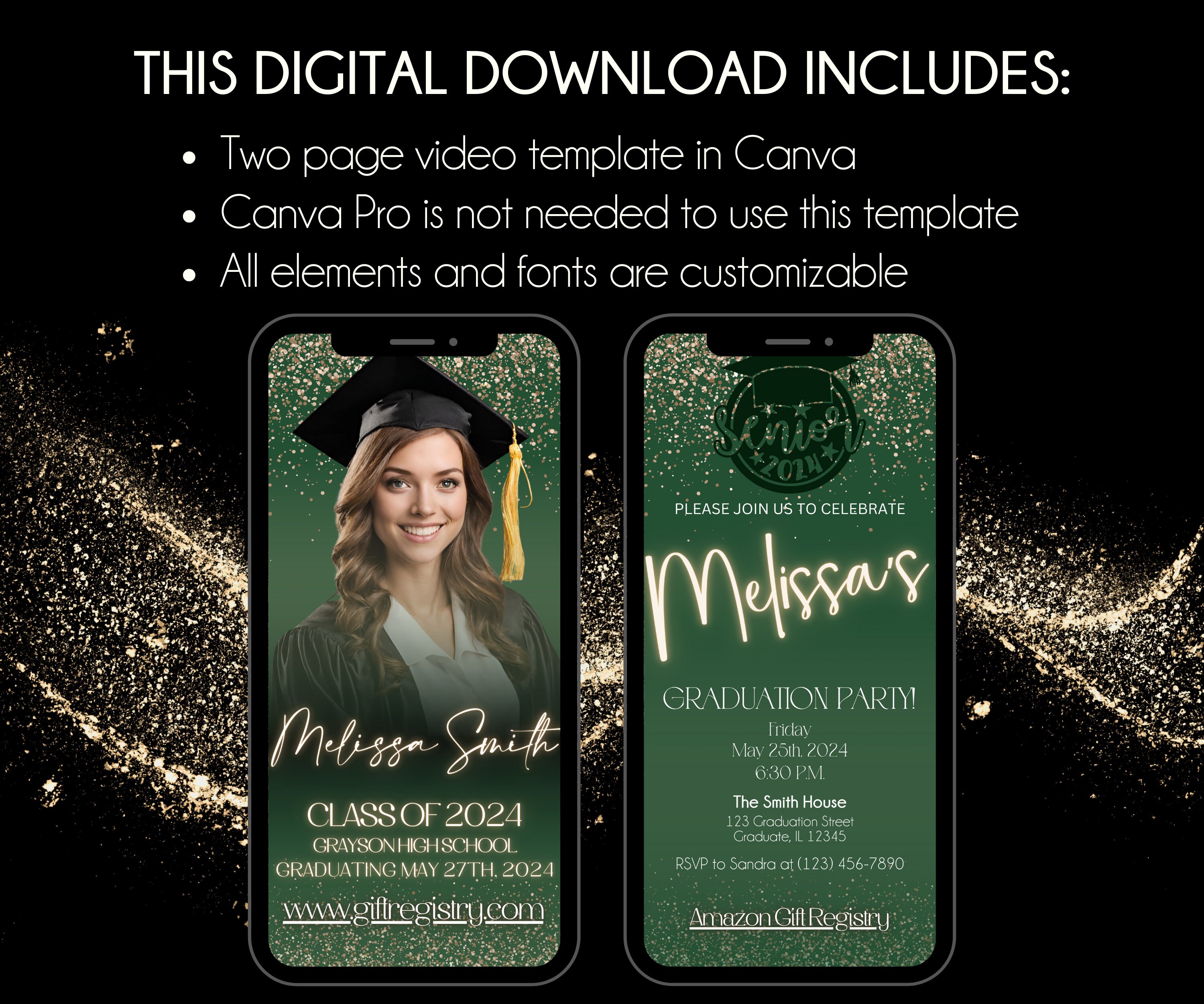 Graduation Announcement Grad Evite Animated Invite Grad Party Evite ...