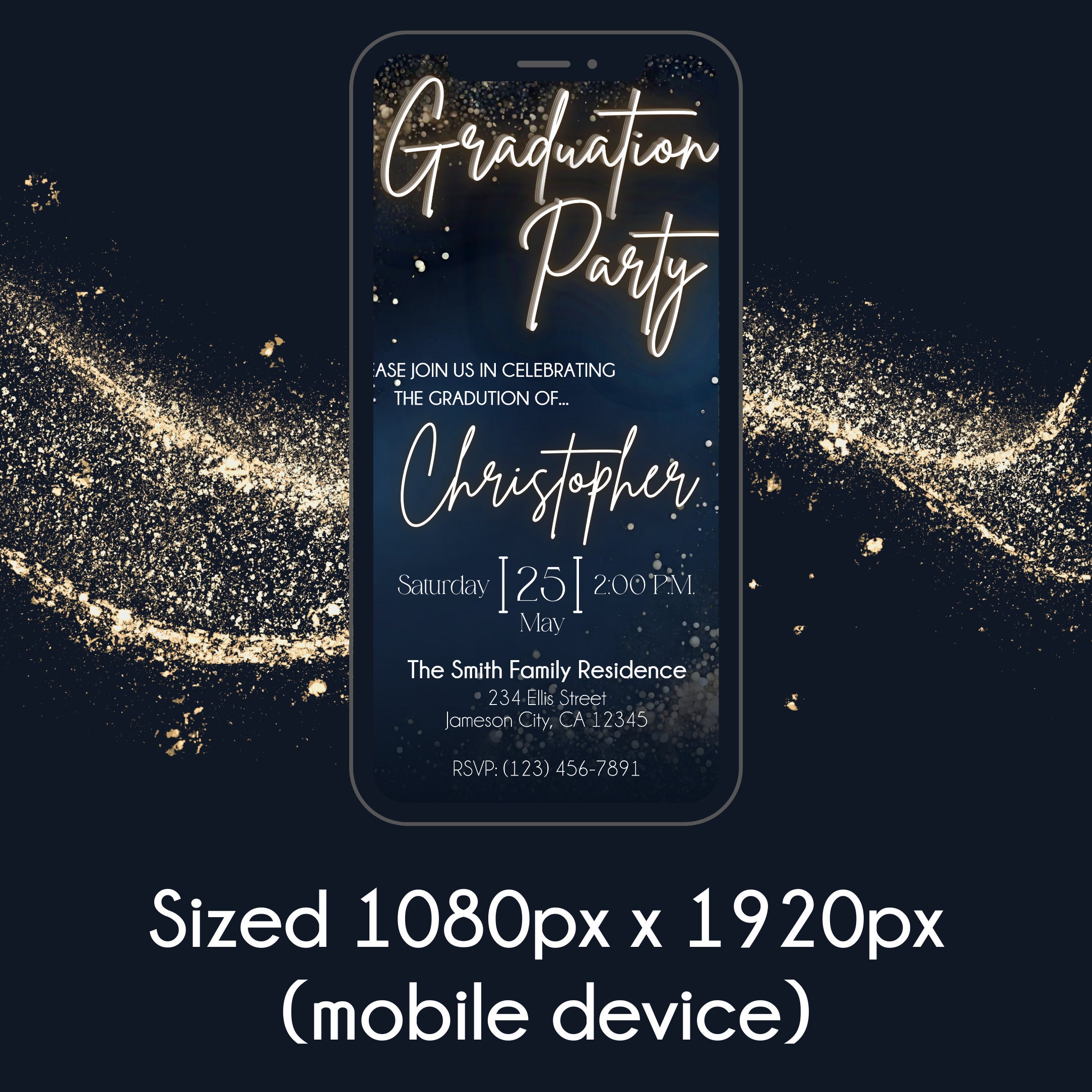 Graduation Video Invitation Animated Invitation Text Message Invite ...