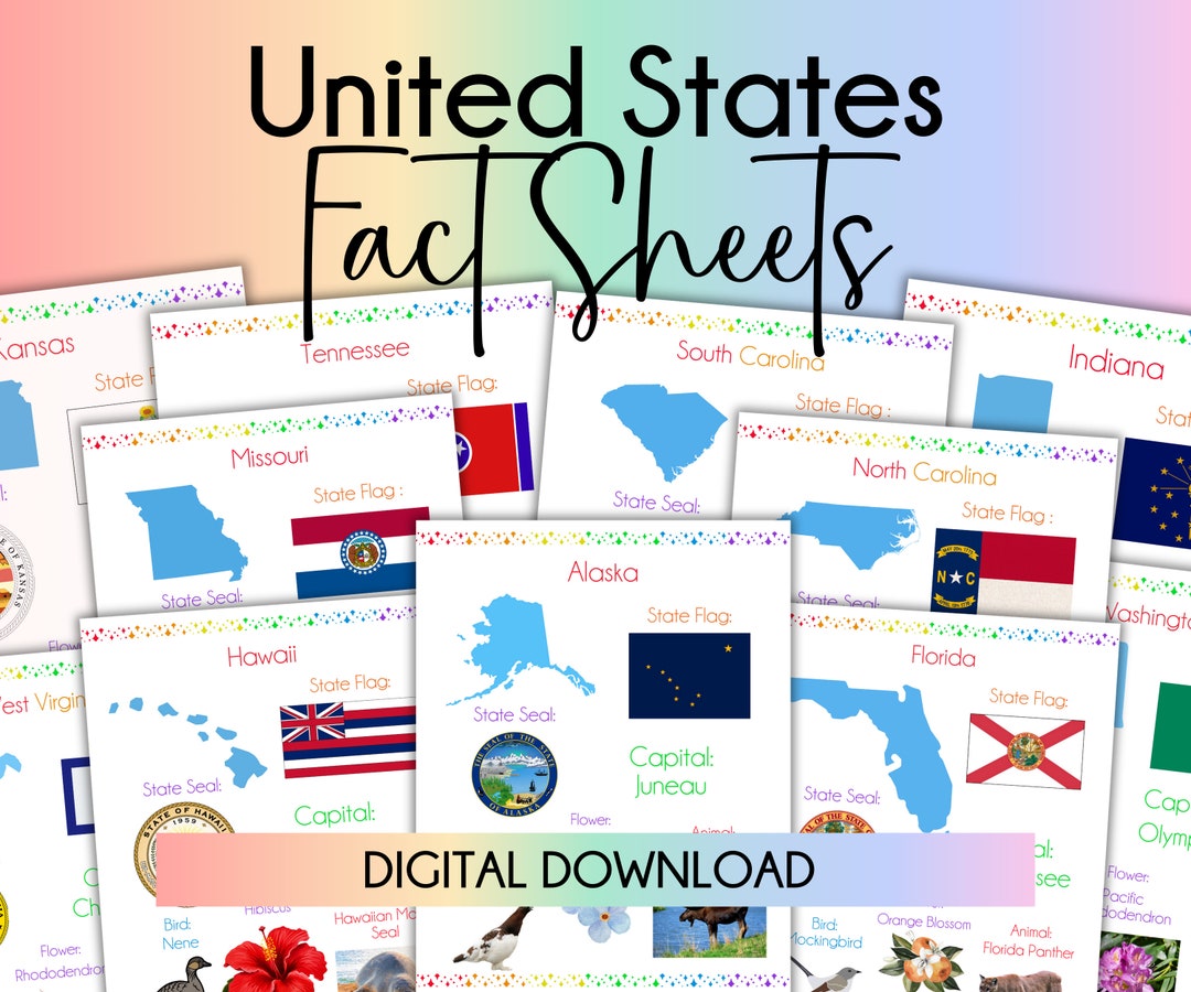 Social Studies United States Fact Sheets Geography Homeschool Geography ...