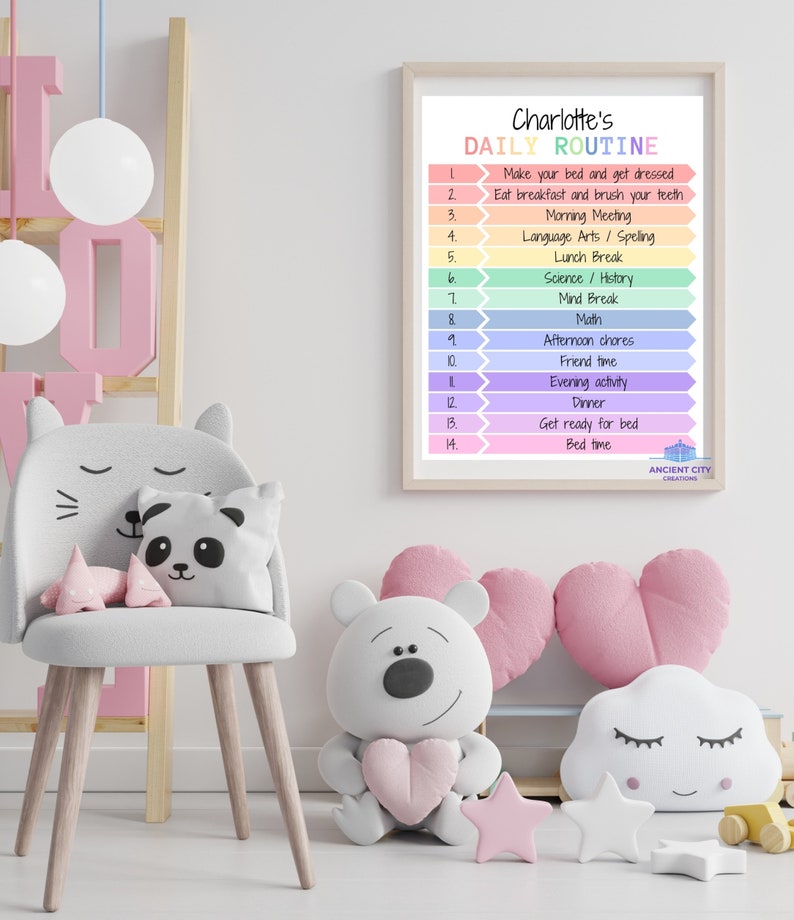 Kids Daily Schedule Template Printable Homeschool Daily - Etsy