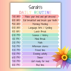 Kids Daily Schedule Template Printable Homeschool Daily Routine Kids ...