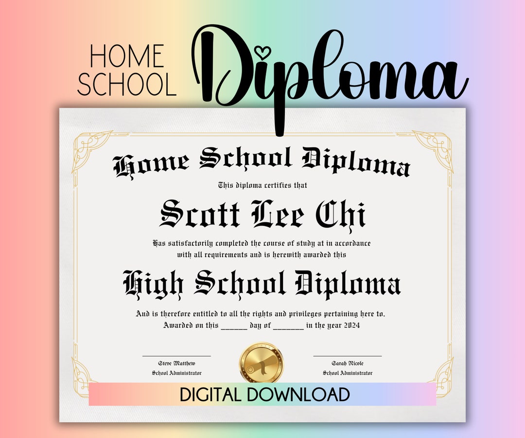 Home School Diploma Template Download Highschool Diploma High School ...