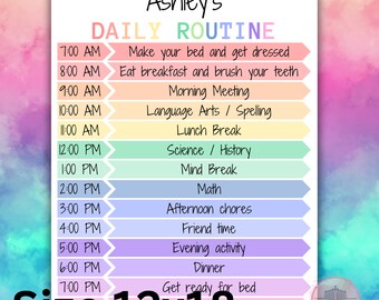 Kids Daily Schedule Template Printable Homeschool Daily Routine Kids ...