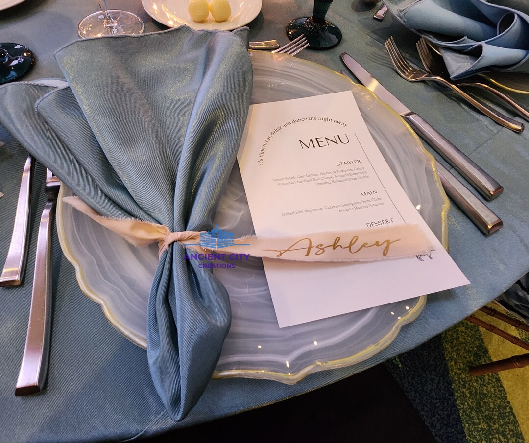 Personalized Ribbon Place Settings Wedding Name Cards Seating Chart ...