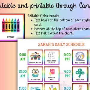 Kids Daily Schedule Template Printable Homeschool Daily Routine Kids ...