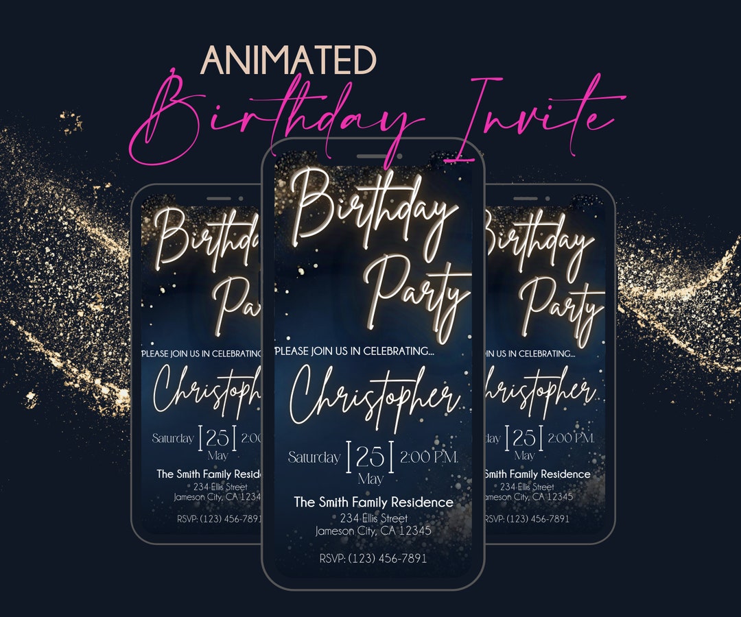 Birthday Invitation Template Animated Birthday Invitation Animated ...
