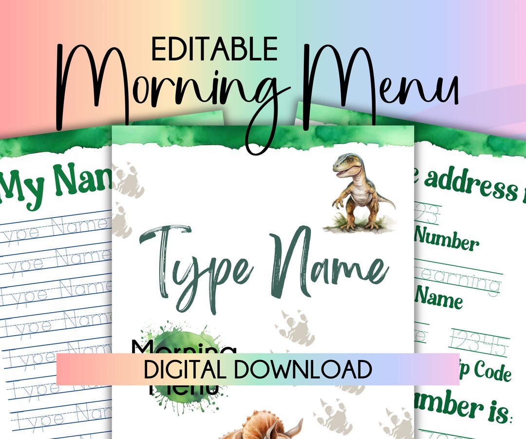 Printable Homeschool Preschool Worksheets Preschool Morning Menu ...