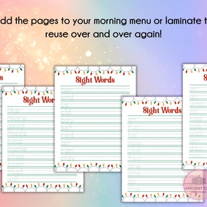 Sight Words Sight Words Printables Busy Book Printable Morning Menu ...