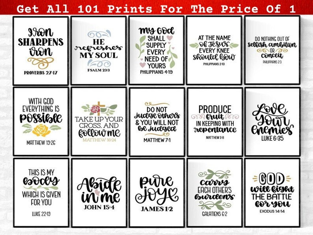 Bible Verses Wall Art, Bible Quotes Wall Art Biblical Printable Wall ...
