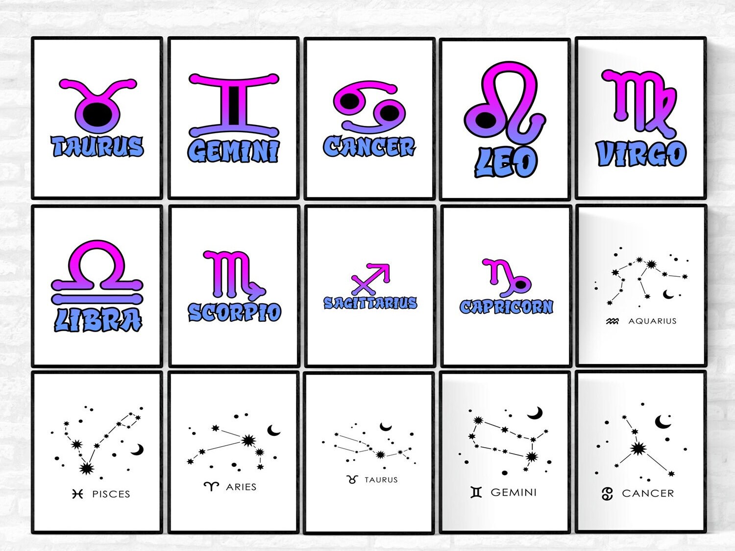 Zodiac Wall Decor, Zodiac Signs, Zodiac Wall Art, Zodiac Signs ...