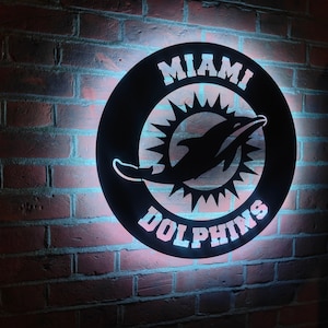 Miami Dolphins Metal Wall Light American Football Light Football Metal ...