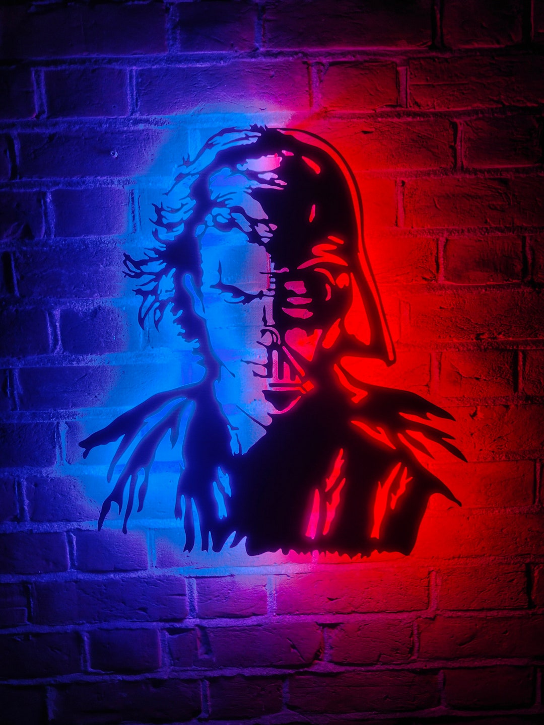 Anakin Skywalker / Darth Vadar Illuminated Metal Wall Sign. Star Wars ...