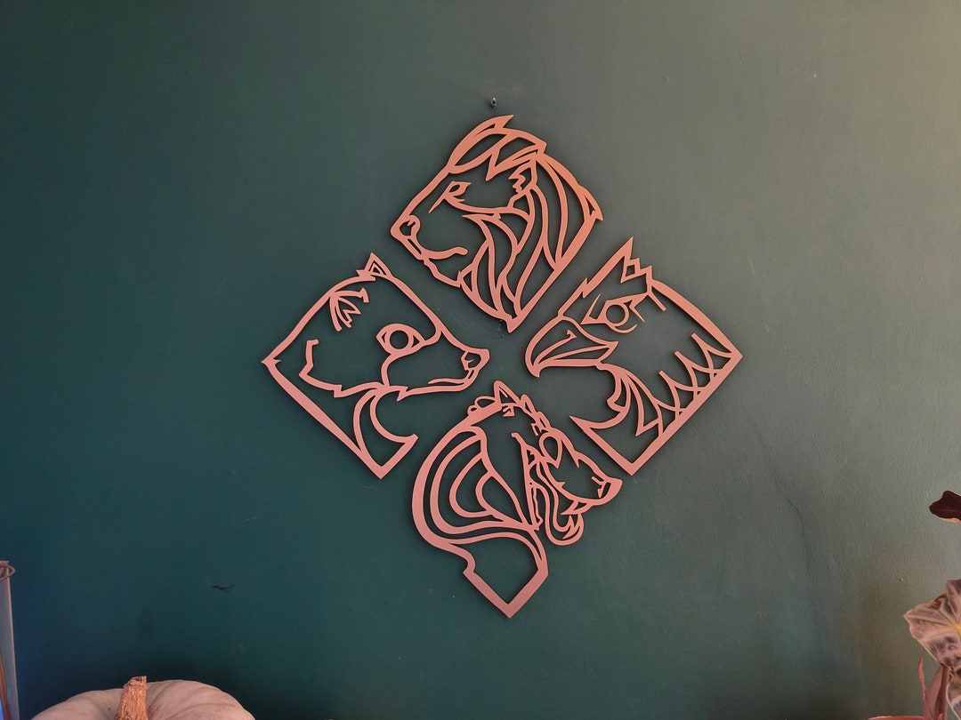 Harry Potter Metal Wall Art, Hogwarts Houses Metal Wall Art, Wizarding ...