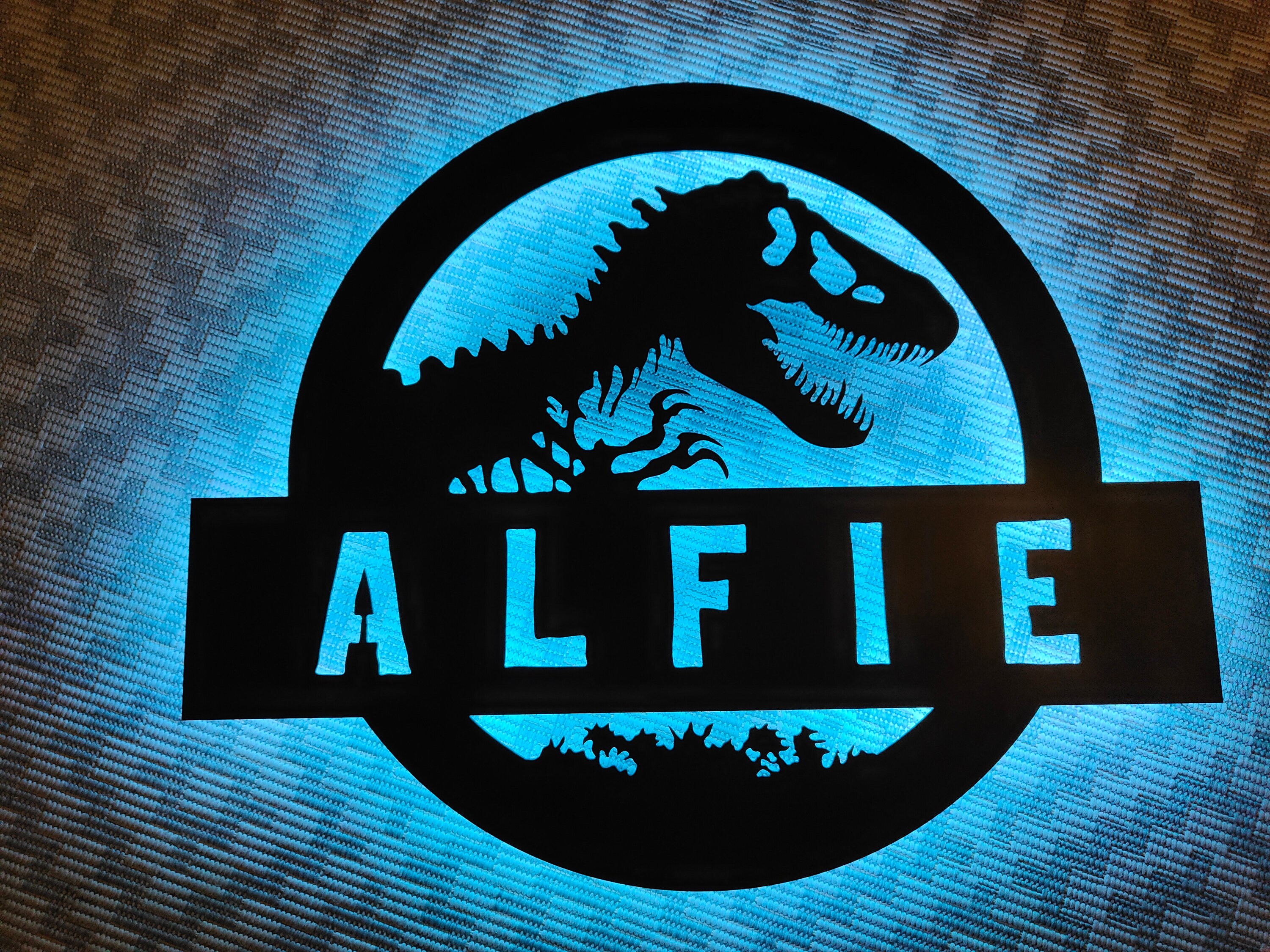 Personalised T-rex Metal Wall LED Light Night Light T Rex - Etsy UK