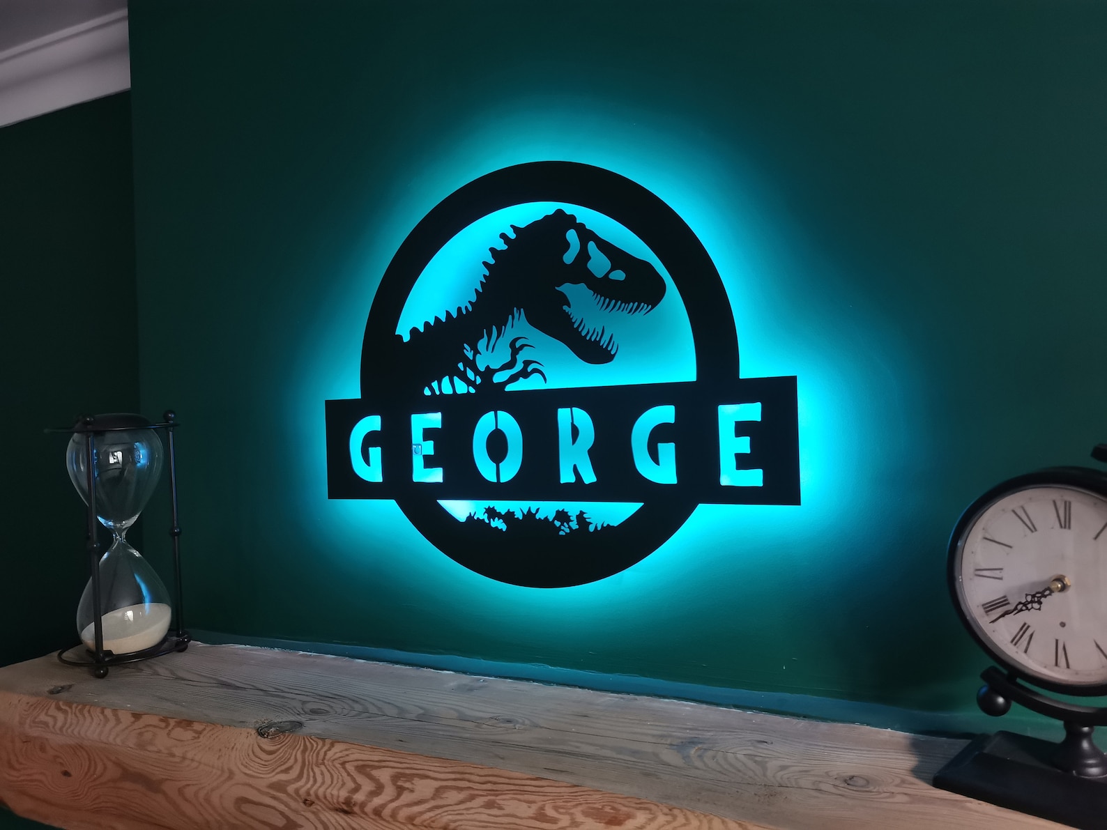 Personalised T-rex Metal Wall LED Light Night Light T Rex - Etsy UK