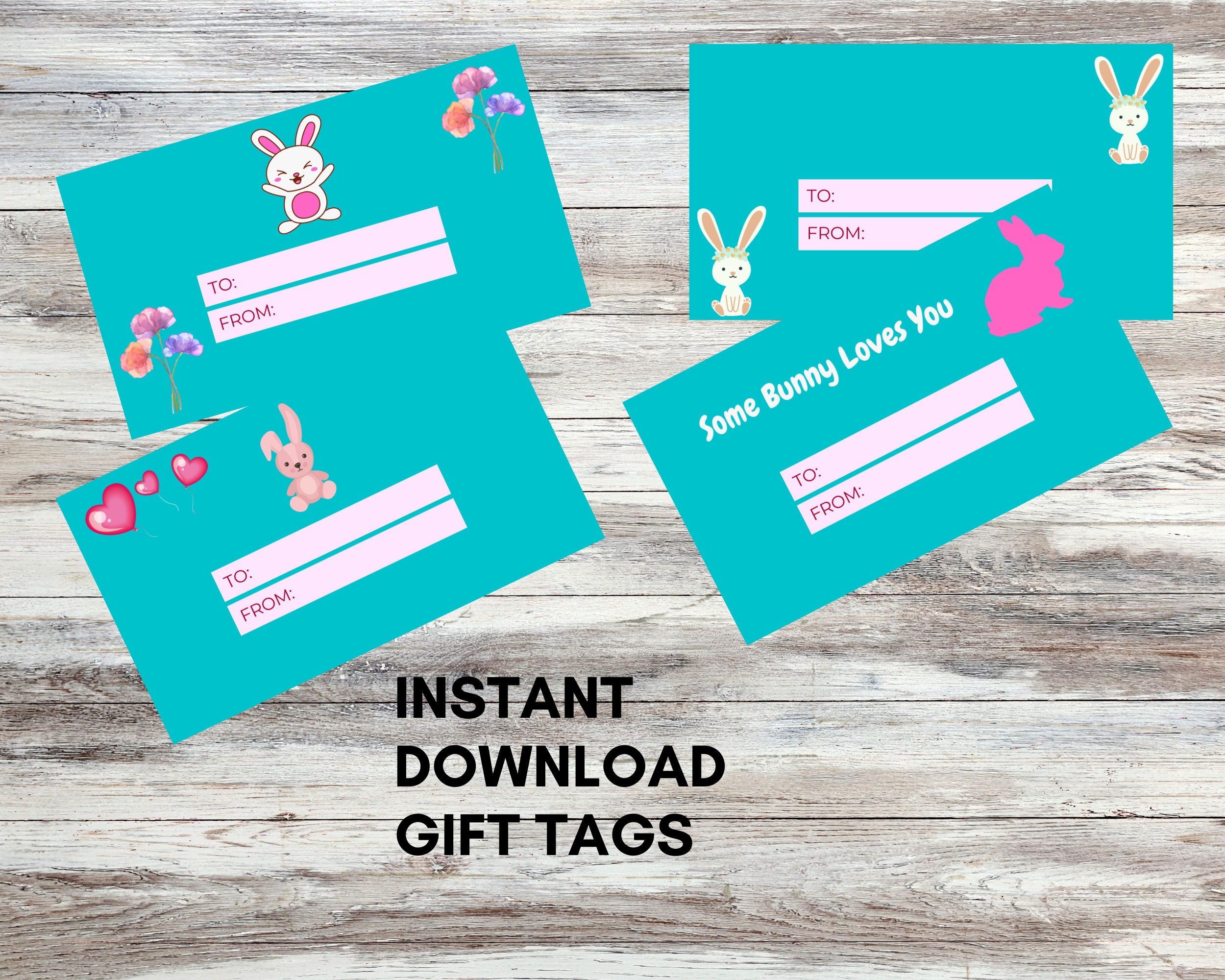 Bunny Rabbit Printable Gift Tags Rabbit Tags for Gifts Bunny Gift Tags ...