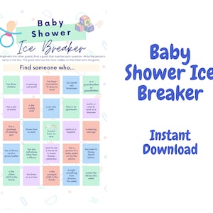 Baby Shower Ice Breaker Game: Printable Guest Activity (PDF) - Etsy