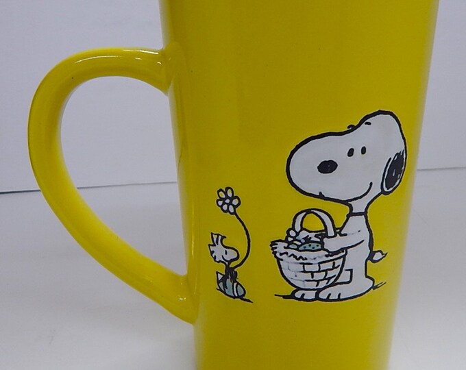 Yellow "peanuts" Snoopy and Woodstock Mug - Etsy