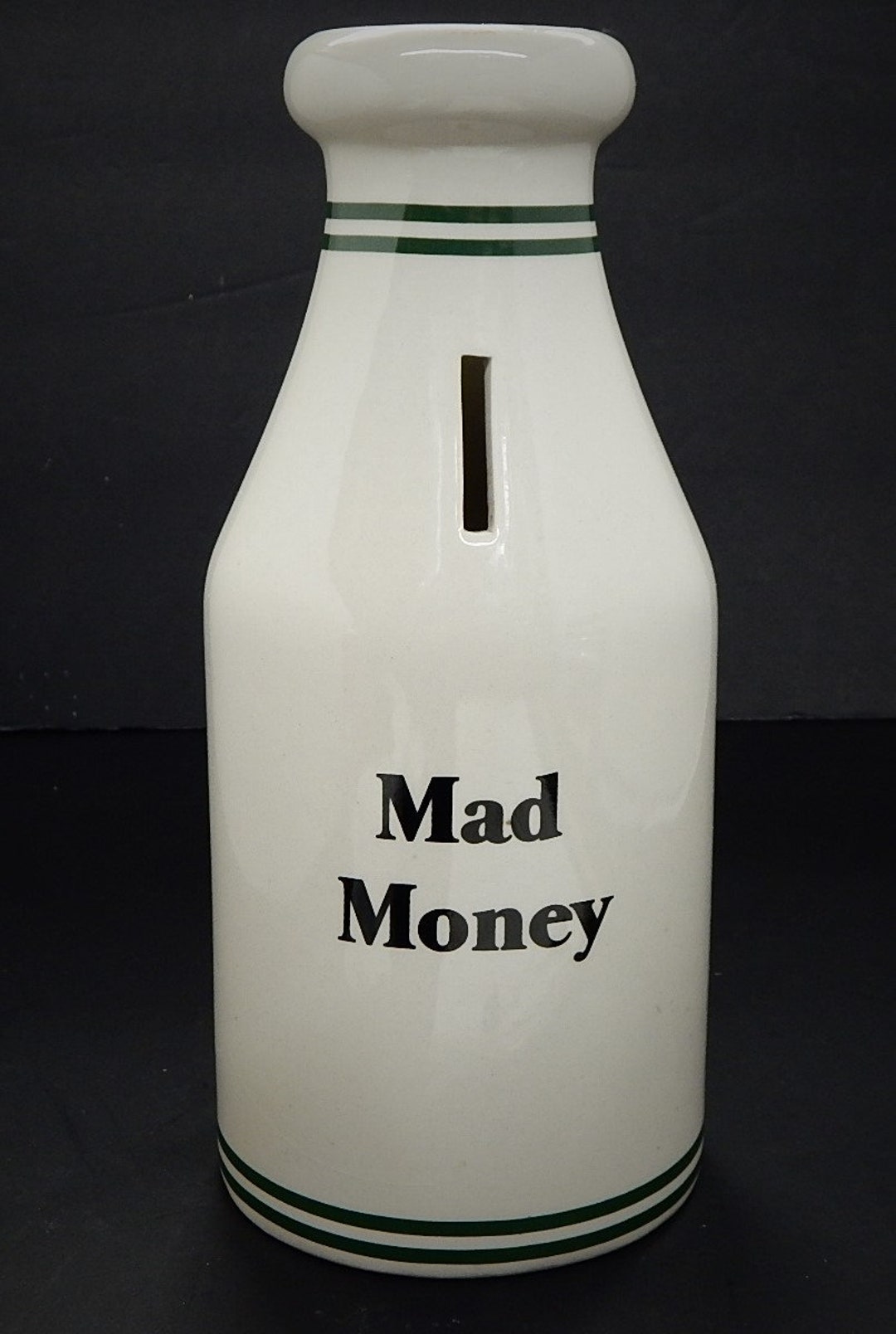 Nantucket Stoneware Bank MAD MONEY Ceramic Bottle With Large Slot - Etsy