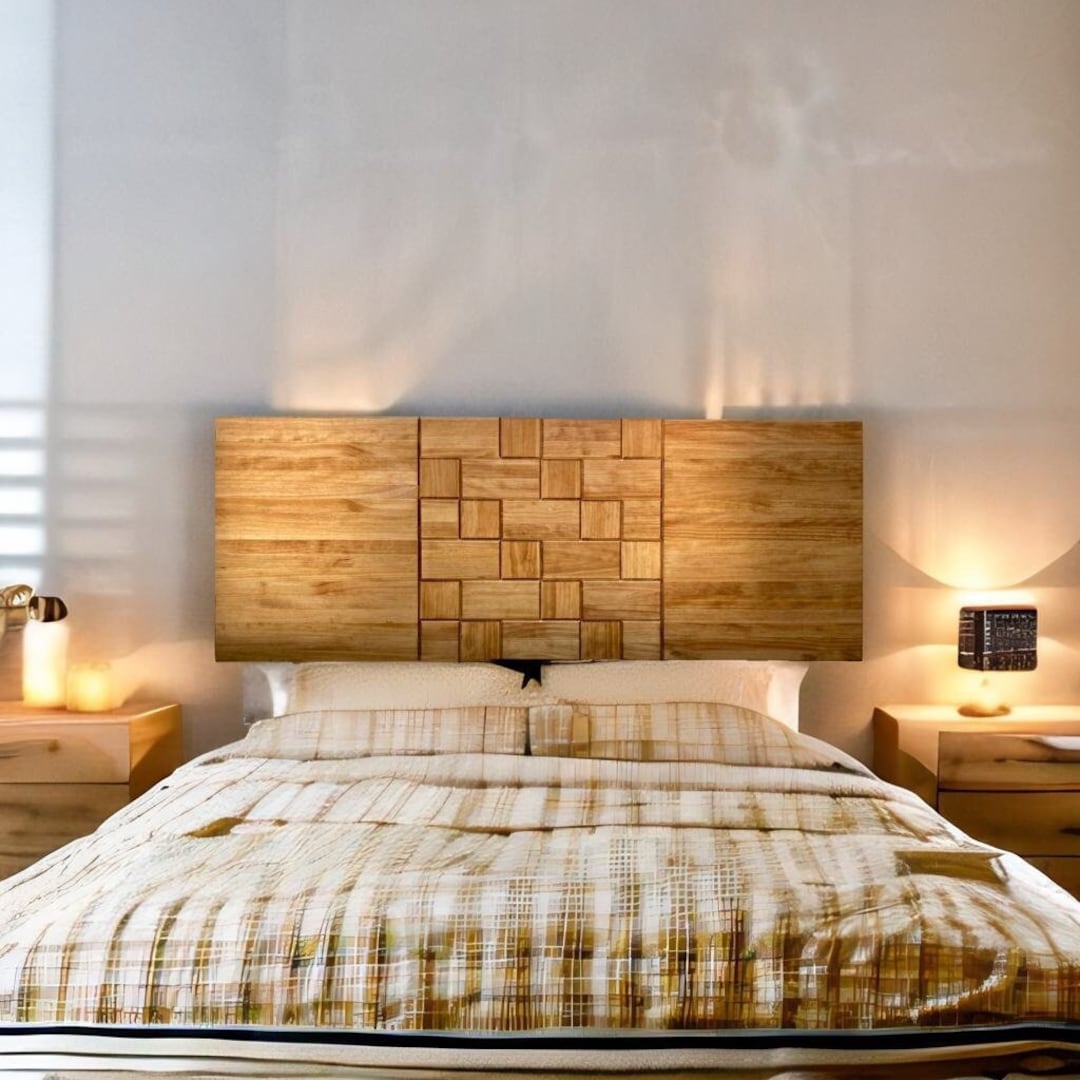 Headboard | Height 80 | Cubic - Handmade With Solid Wood - Perfect for ...