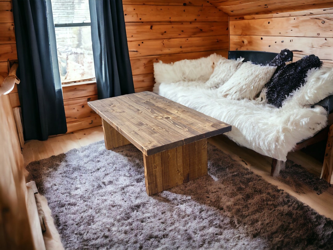 Handmade Solid Wood Coffee Table: Rustic Living Room Furniture. YOTEI ...
