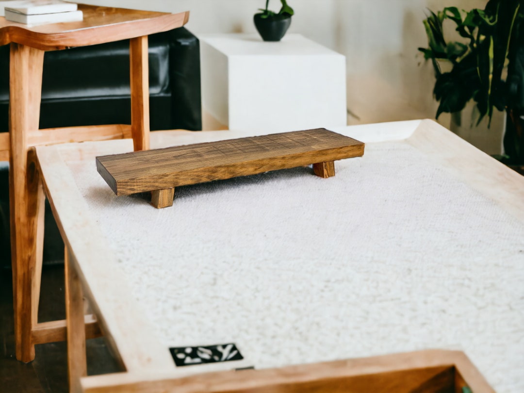Handmade Solid Wood Food Display Stand - Shinano - Rustic Dining Decor ...