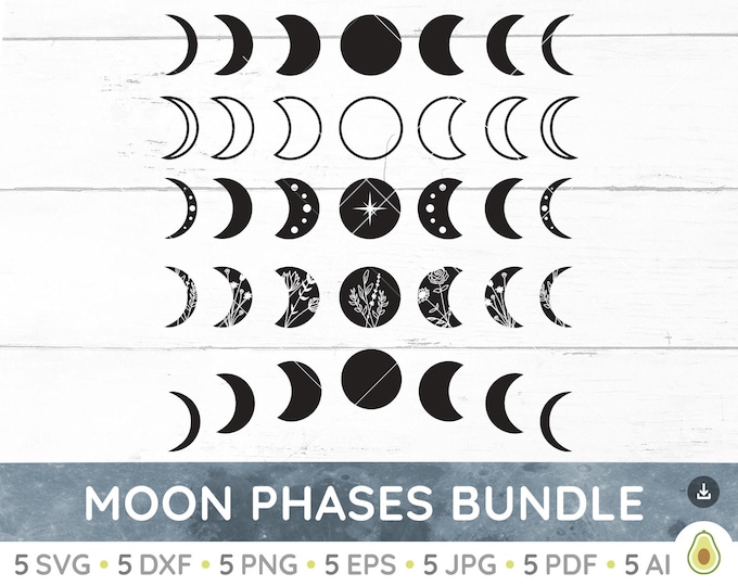 Moon Phase Svg Bundle Its Just a Phase Svg Mystic Celestial - Etsy