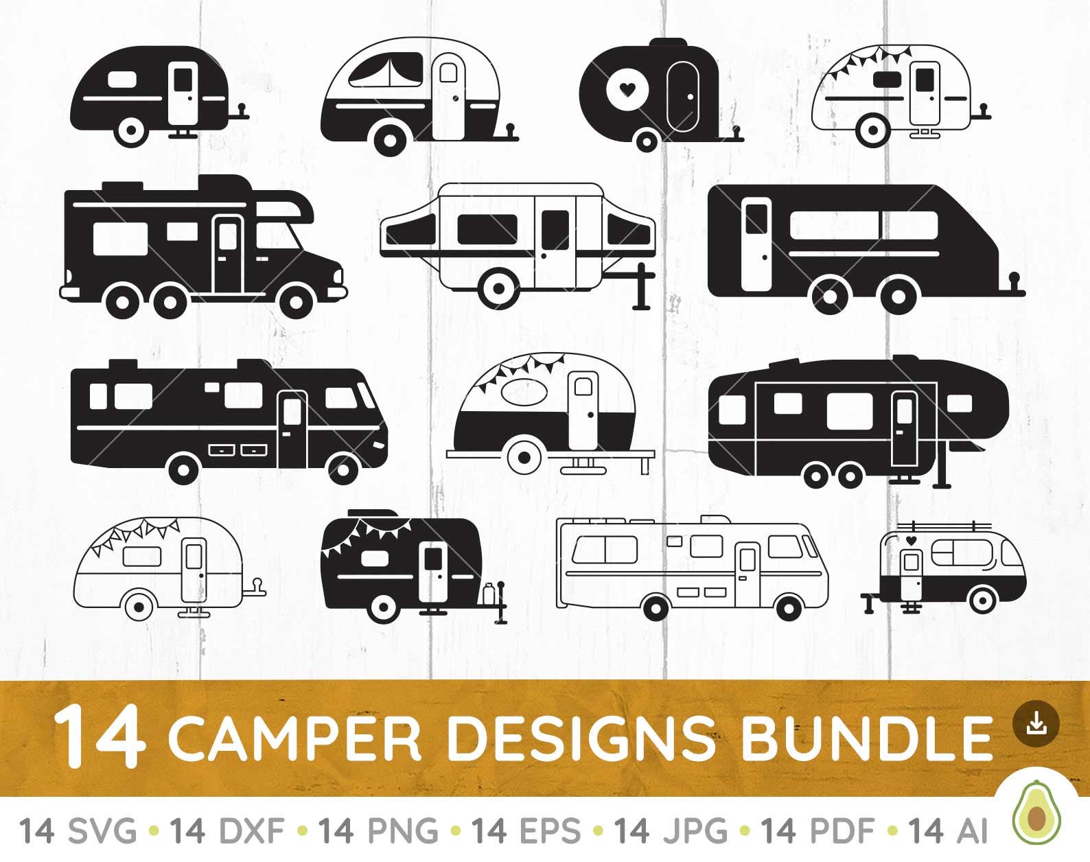 Camper SVG Bundle, Camping Svg, Camper Van Svg, Camper Trailer Svg ...