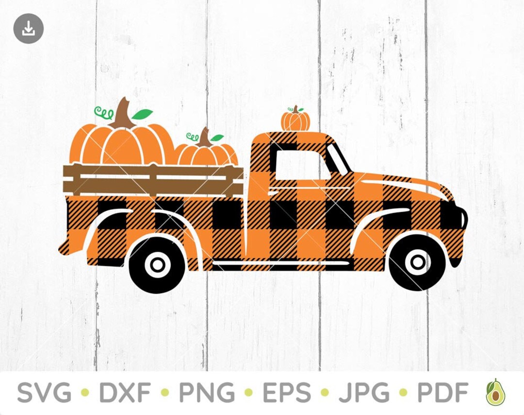 Fall Pumpkin Truck Svg, Plaid Truck Svg, Pumpkin Svg, Fall Svg, Autumn ...