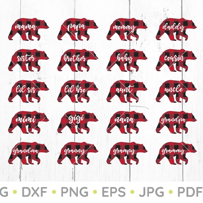 Plaid Bear Svg - Etsy