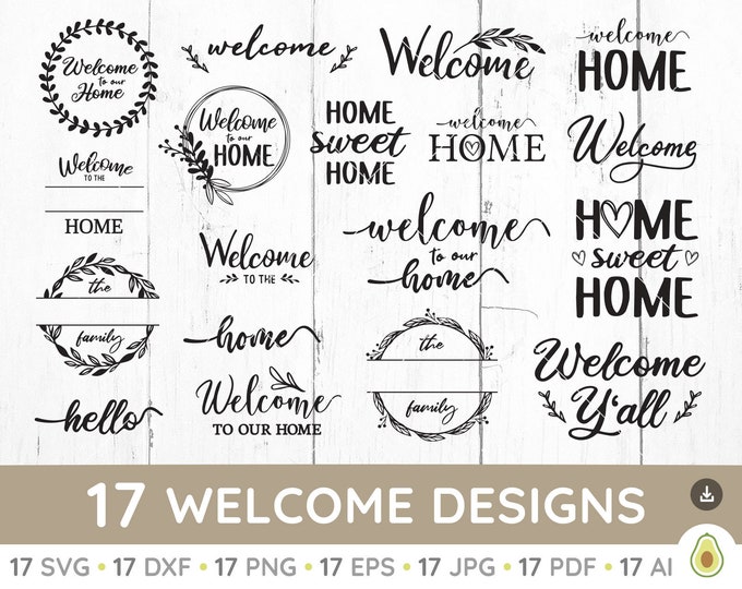 Welcome Sign Svg Welcome Svg Bundle Hand Lettered Welcome to - Etsy
