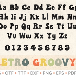 Retro Groovy Font SVG, Retro Alphabet Svg, Vintage Font Svg, Groovy ...