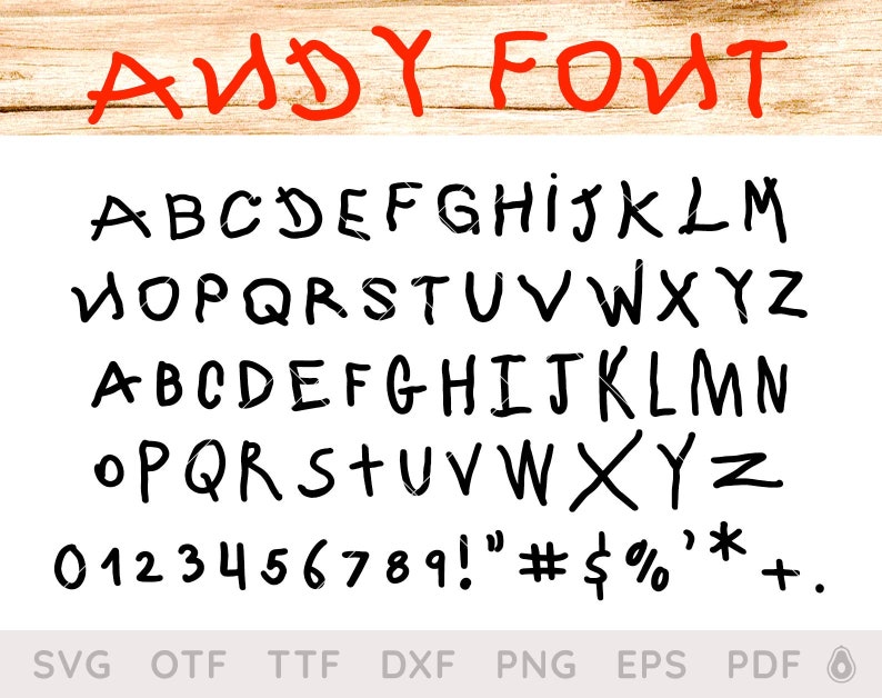 Andy Font Instant Download Andy Font Svg Font Svg Story - Etsy Australia
