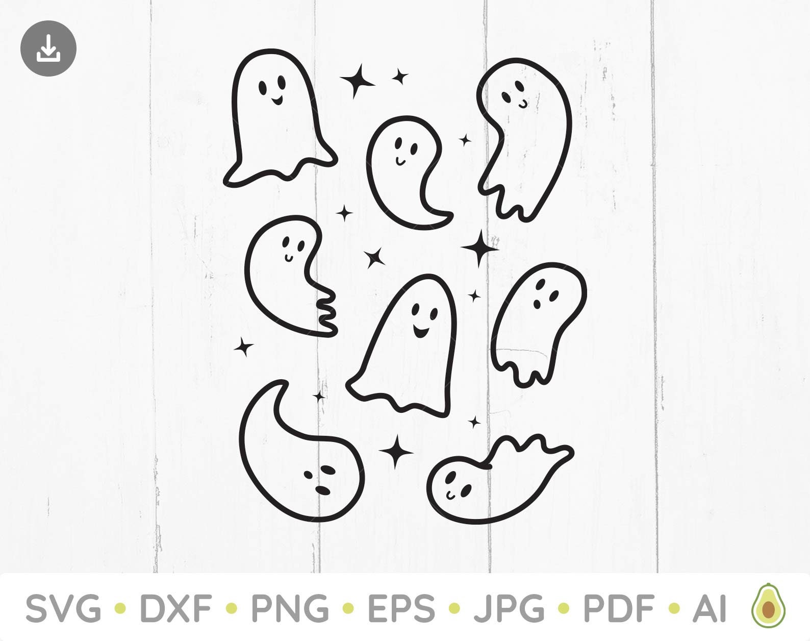 Ghost Svg, Cute Ghosts SVG, Cricut or Silhouette, Halloween SVG, Cute ...