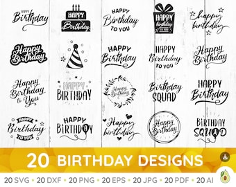 Happy Birthday Svg Bundle, Birthday SVG, Birthday Party Svg, Birthday ...