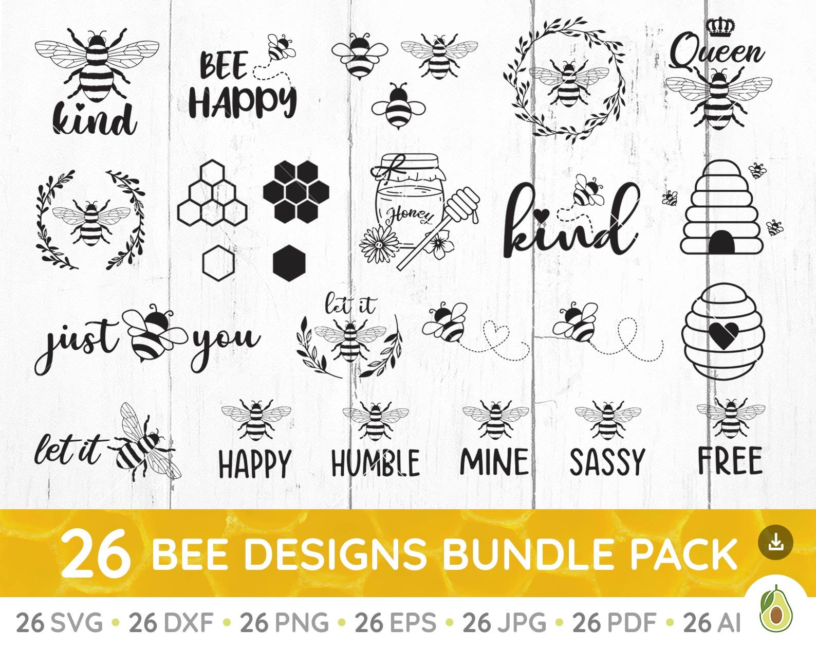 Bee Svg Bundle Bee Quote Svg Bee Happy Svg Bee Trails Svg - Etsy