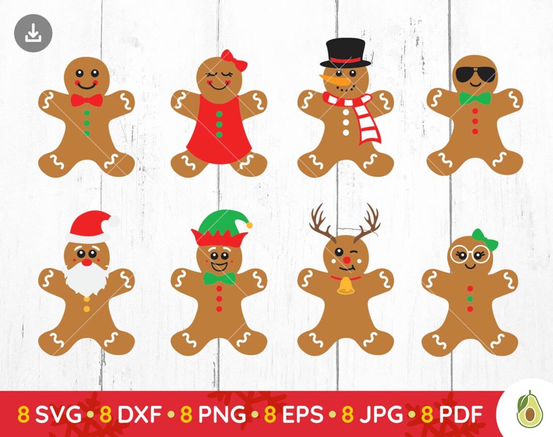 Gingerbread SVG Bundle Gingerbread PNG Gingerbread Ornament - Etsy