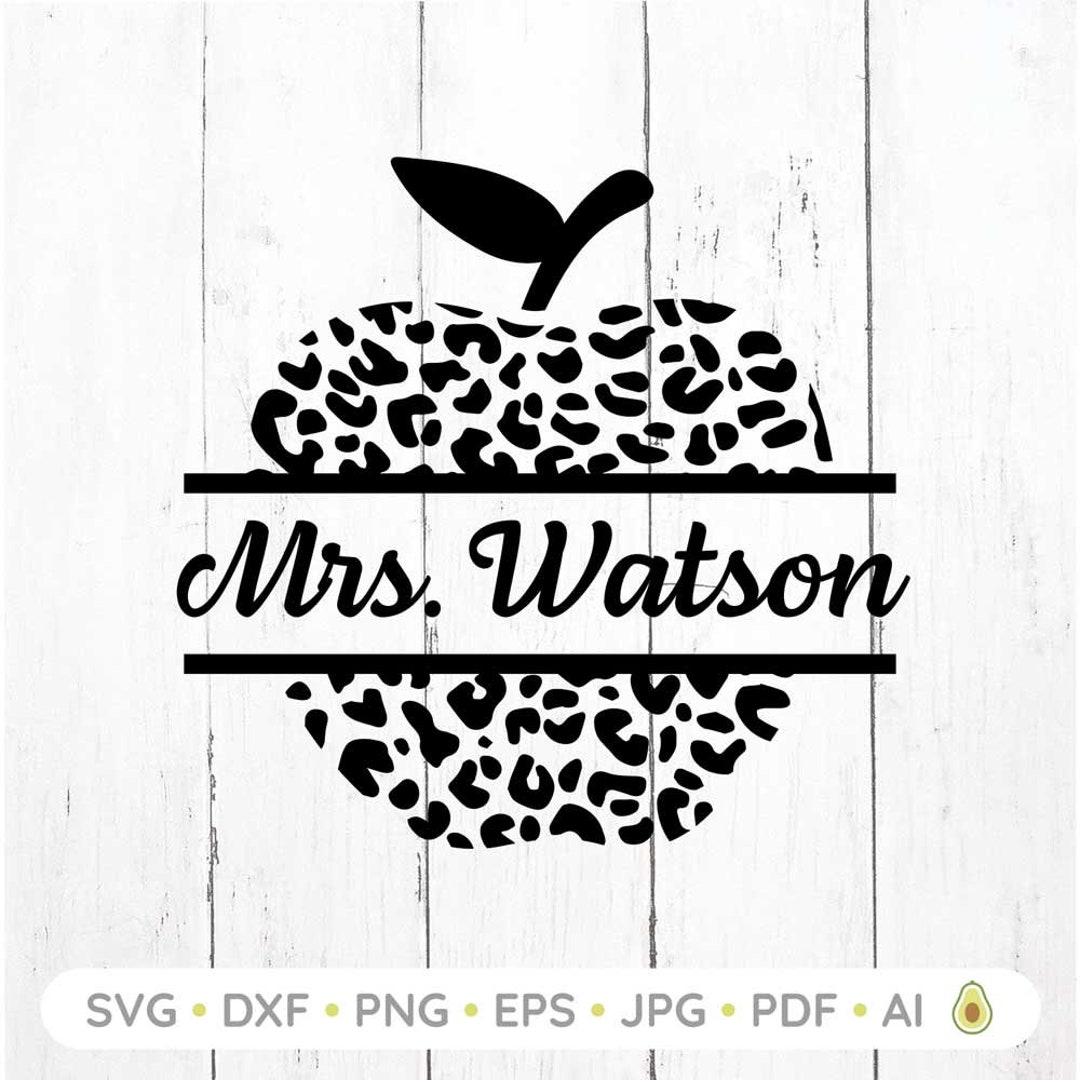 Apple Name Frame SVG, Cheetah Apple SVG, Teacher SVG, Back to School ...