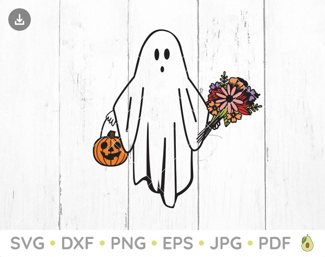 Floral Ghost SVG, Ghosts SVG, Ghost SVG, Halloween Svg, Halloween ...