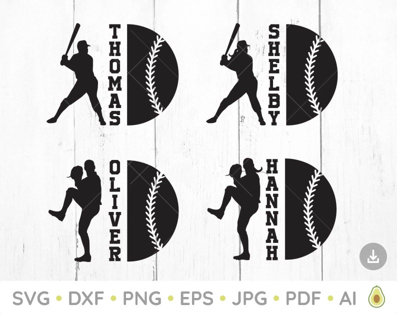 Baseball Monogram SVG Baseball Name SVG Baseball - Etsy