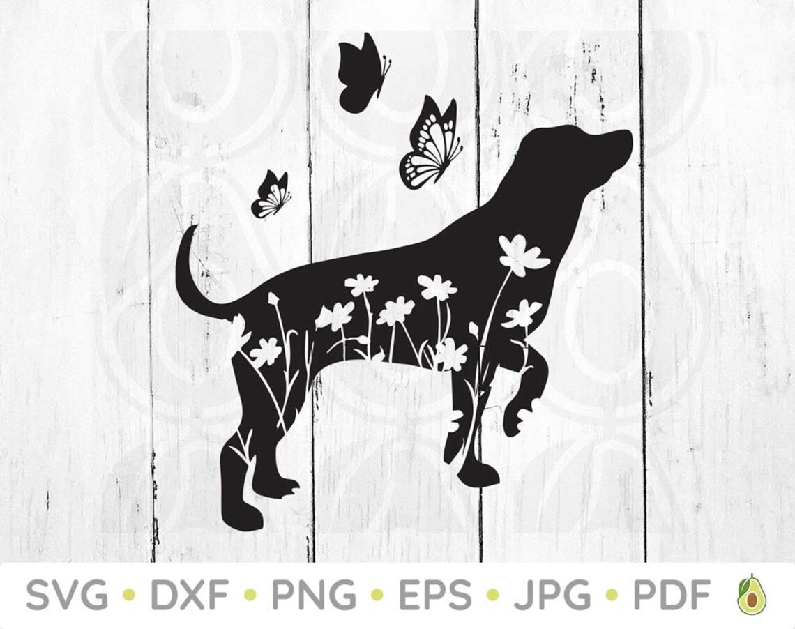 Floral Dog SVG, Cricut, Dog Vector, Dog, Dog SVG Files, Dog With Flower ...