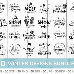 Winter SVG Bundle, Winter Svg, Christmas Svg, Santa Svg, Funny Quotes ...