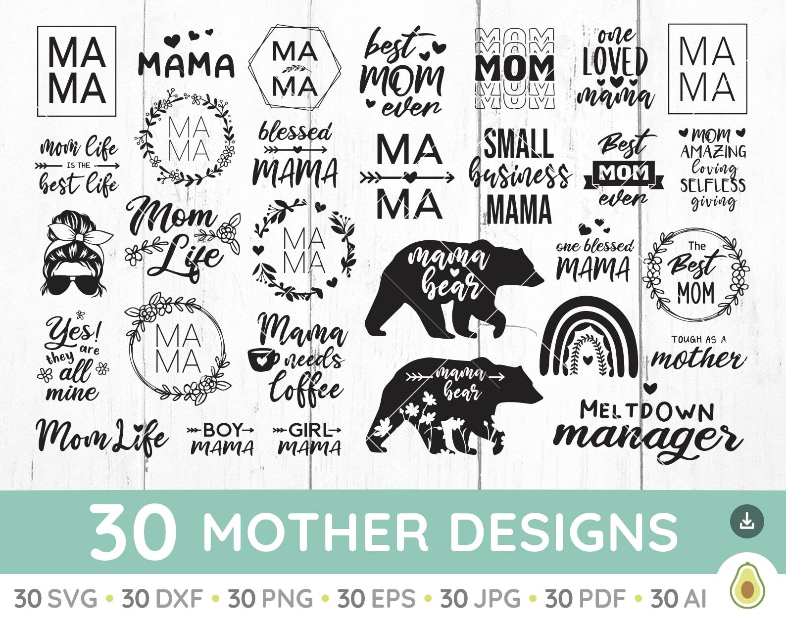 Mom Svg Bundle Mothers Day Svg Mom Life Svg Mama Svg Hand - Etsy