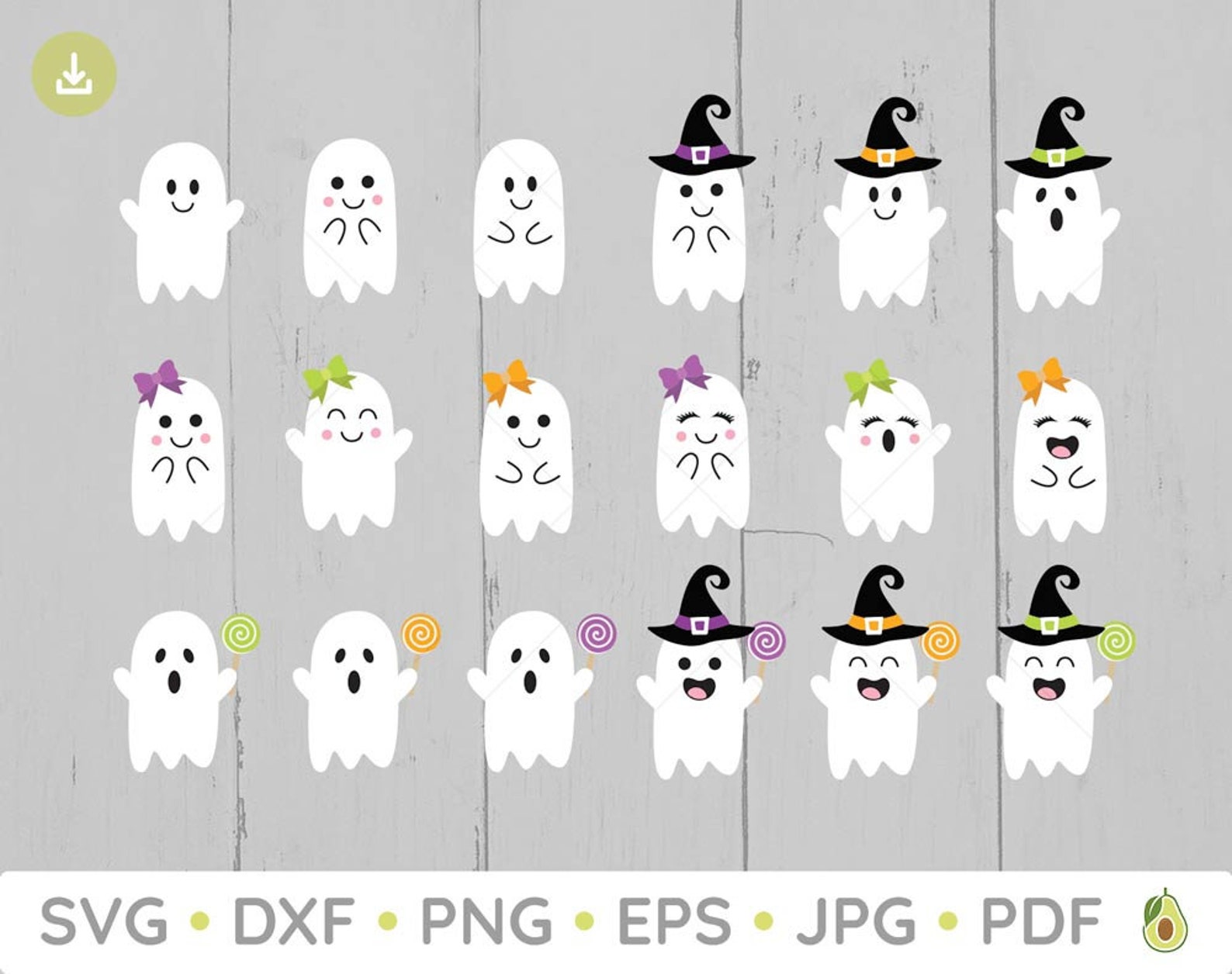 Cute Ghost SVG, Halloween SVG, Cute Ghost Clipart, Cute Ghost Cut Files ...