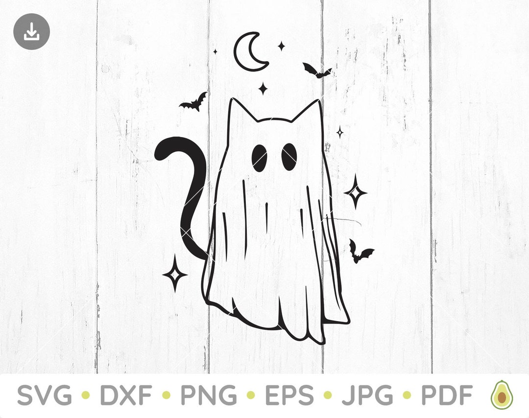 Ghost Cat SVG, Cat SVG, Ghost SVG, Ghost Silhouette, Ghost Cat Vector ...