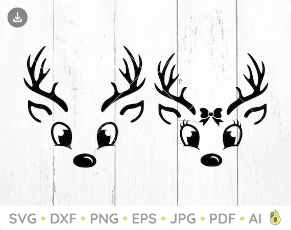 Reindeer Face SVG Christmas Reindeer Svg Holiday Svg | Etsy