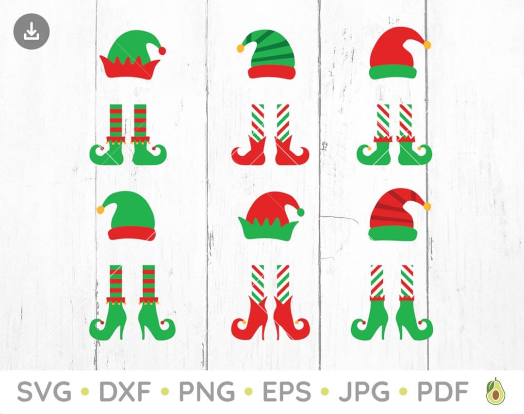 Elf Stockings Svg, Elf Hats Svg, Elf Shoes Svg, Bundle Pack, Christmas ...
