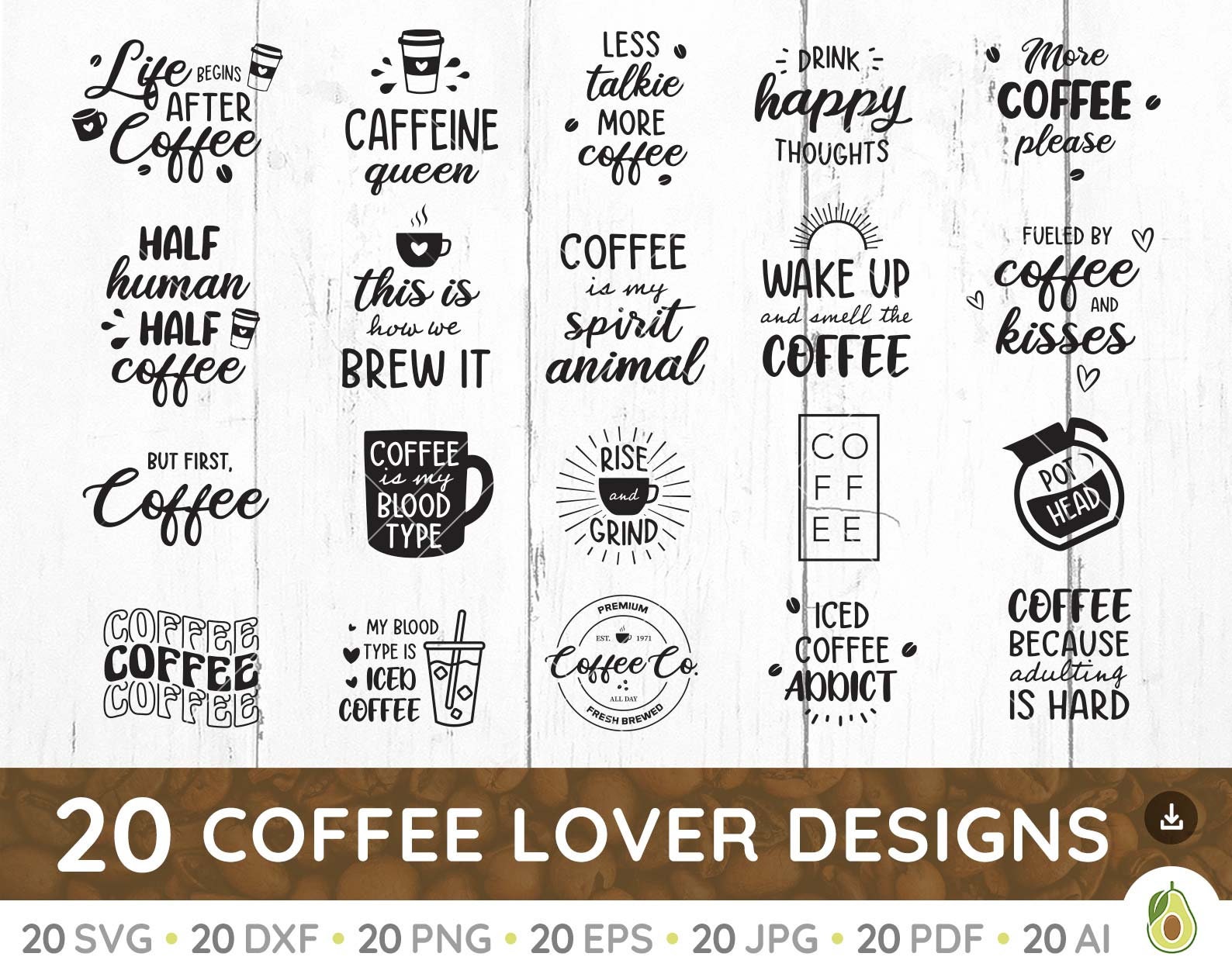 Coffee Lover SVG Bundle Caffeine Queen Svg Coffee Obsessed | Etsy